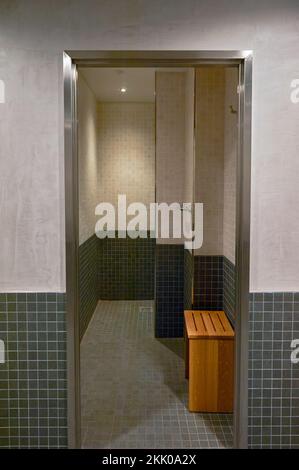 Bathroom and lockers room at Roland Garros tennis complex in Paris ...