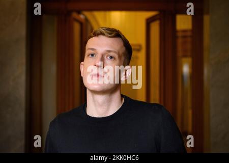 French author Édouard Louis photographed in Stockholm, Sweden. Photo ...