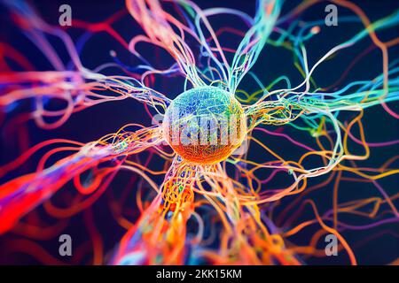 Nerve pathways in the human body illustration Stock Photo - Alamy