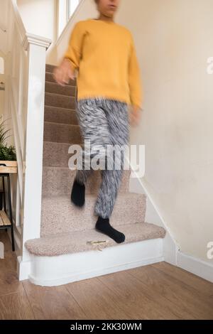 Risk of injury due to tripping or slipping on worn carpet on stairs ...