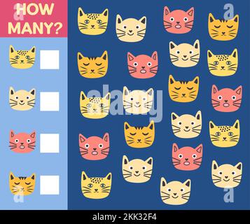 Math Game Worksheet Cartoon Fluffy White Clouds Vector Mathematics