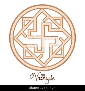 Valkyrie Varangian sign Valkiriya slavic symbol icon in circle round ...