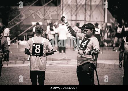A game of Gateball in Indonesia Stock Photo - Alamy