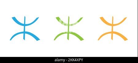 Set of Amazigh Symbol Concept Design. Isolated on Tifinagh Background ...