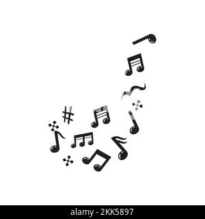music scale logo design. music note sign or symbol. musical scale icons ...