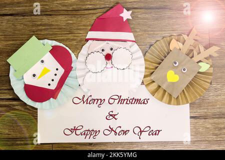 Santa Clause of paper making use for card, banner, backdrop and ...