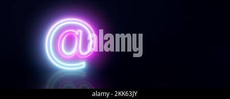 neon email address symbol, 3d render Stock Photo - Alamy