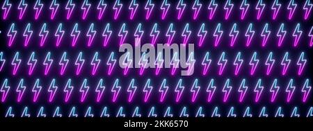 neon thunderbolt, 3d render, panoramic layout Stock Photo - Alamy