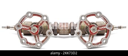Old valve ant rusty pipes isolated on white Stock Photo - Alamy