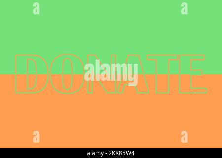 Donate, icon. Logo. Colorful typography banner with single word. Text ...