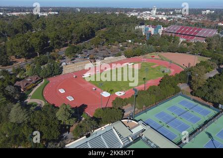 A general overall aerial view of Cobb Track & Angell Field (foreground ...