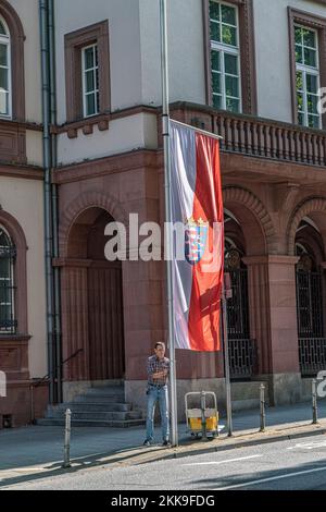 Wiesbaden, Germany - July 20, 2020: facade of famous palace hotel in ...