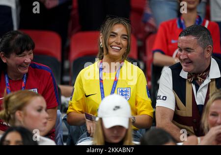 Georgina Irwin (left) fiance of England goalkeeper Aaron Ramsdale ...