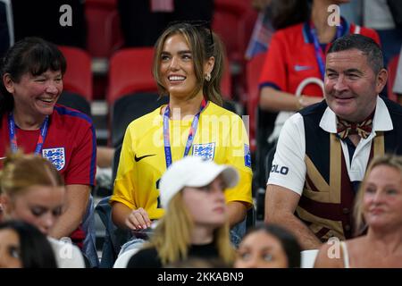 Georgina Irwin (left) fiance of England goalkeeper Aaron Ramsdale ...