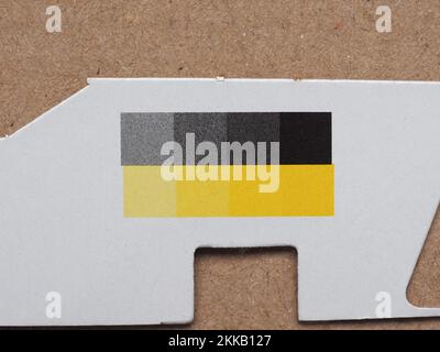 Colour bars printed outside the trim area for density quality control ...