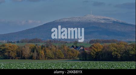 Gora Sleza Mount Late autumn colors after first light snow Lower ...