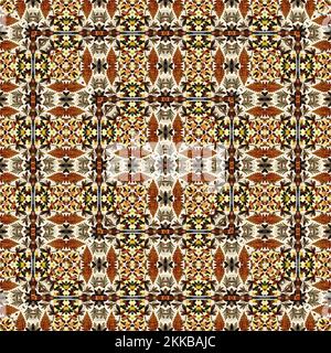 Autumn leaf quilt style vintage seamless pattern. Homely cottage core ...