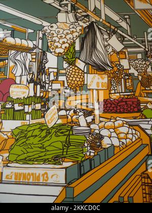 Valencia, Spain - FEB 28, 2015: wall painting in the old historic ...