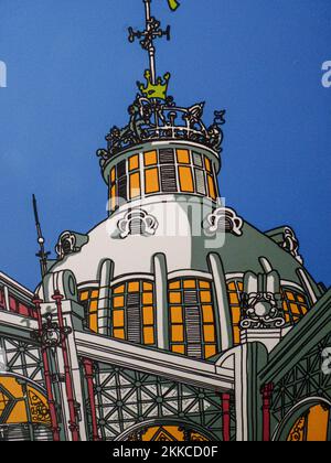 Valencia, Spain - FEB 28, 2015: wall painting in the old historic ...