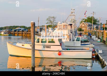 Sunset. Charter Fishing Boats. Rock Harbor. Orleans, Massachusetts ...