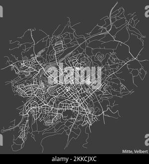 Street roads map of the VELBERT-MITTE MUNICIPALITY, VELBERT Stock ...