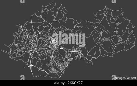 Street roads map of the NEVIGES MUNICIPALITY, VELBERT Stock Vector ...