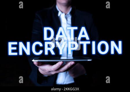 Inspiration showing sign Data Encryption. Concept meaning Conversion of ...