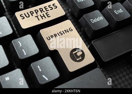 Text caption presenting Suppress The Uprising, Business showcase ...
