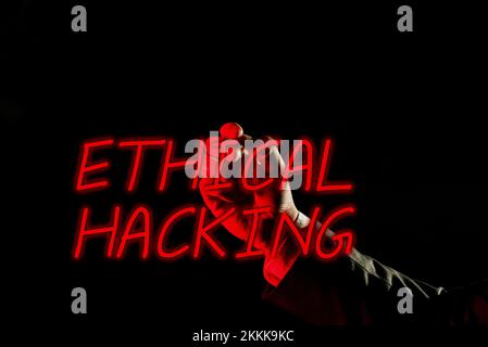 Writing displaying text Ethical Hacking. Internet Concept act of ...