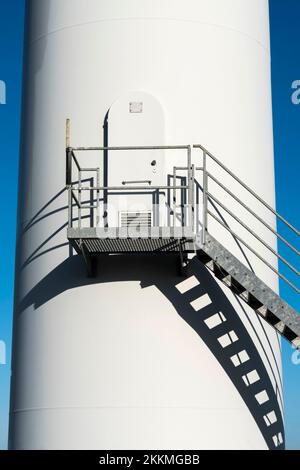 Metal stairs on wind turbine Stock Photo - Alamy