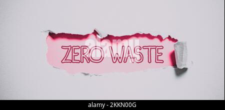 Text sign showing Zero Waste. Business approach industrial ...