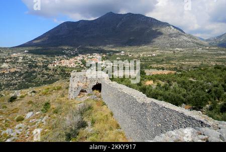 Remains of the walls and towers of Kelefa Castle, 17th-century Ottoman ...