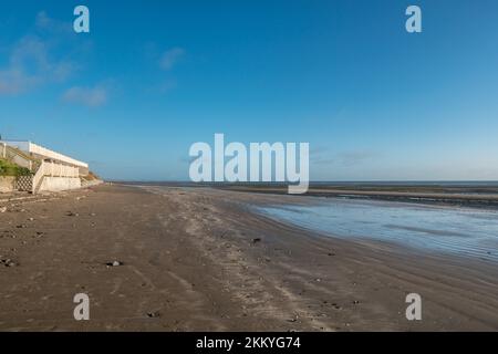 Sunrise and sunset at the beach at Laytown, Co Meath, Ireland Stock ...