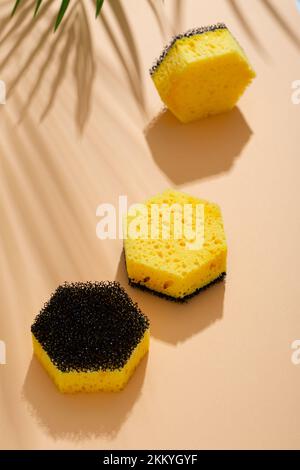 Cleaning sponge on foamy surface Stock Photo - Alamy