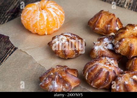 custard cake with butter cream with the taste of condensed milk, small ...