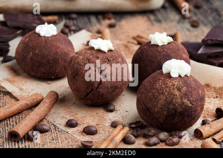 fresh potato cake made from butter and cocoa, traditional dessert ...