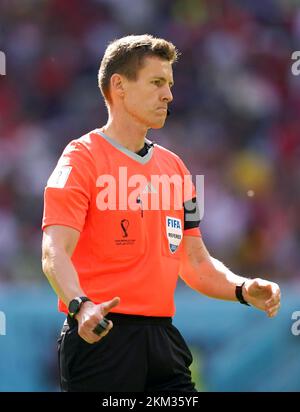 Referee Daniel Siebert during the FIFA World Cup Group D match at the ...