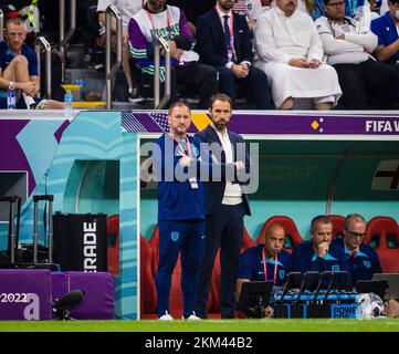 England manager Gareth Southgate and USA manager Gregg Berhalter (right ...