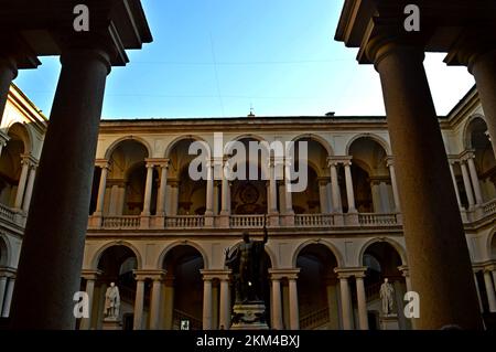 Brera art museum, Milan, Italy. Intern of the classic art museum of ...