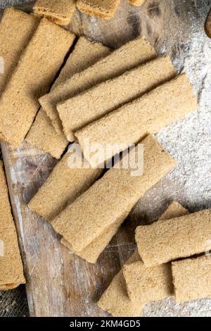 wheat long cookies stuffed with mashed different fruits, cookies with ...