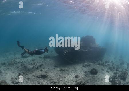 World war 2 tank underwater wreck Stock Photo - Alamy