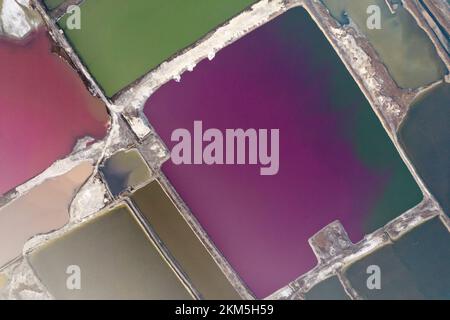 Aerial photos show the early winter scenery of Yingluo Gorge at the ...