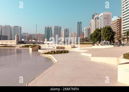 ABU DHABI, UAE - NOVEMBER 13, 2022: Streets and Skyscrapers. Tall ...