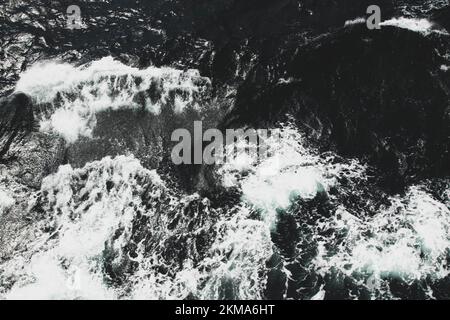 Boat wake waves in the Drake Passage, causing spray to come off the ...
