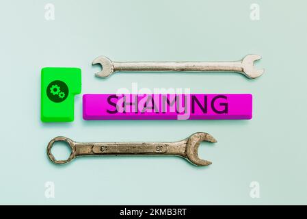 Inspiration showing sign Shaming, Business concept subjecting someone ...
