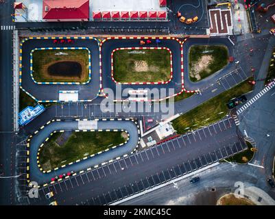 An aerial view of the Diggerland USA amusement park in Berlin Township ...