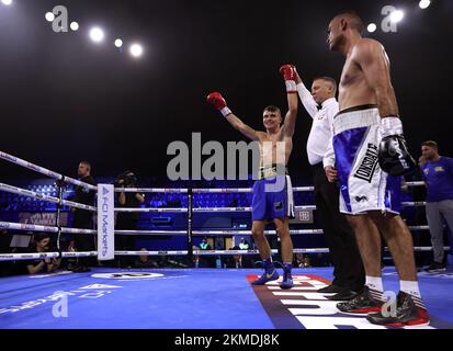 George Liddard celebrates victory against Nikola Matic in the the ...