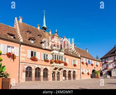 Barr: square Place de l’Hôtel de ville, Town Hall in Alsace (Elsass ...