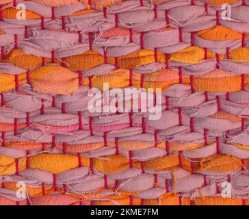 Closeup rag rug in warm colors Stock Photo - Alamy