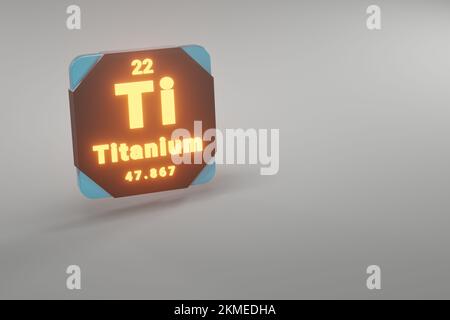 3d render of atom structure of titanium isolated over white background ...